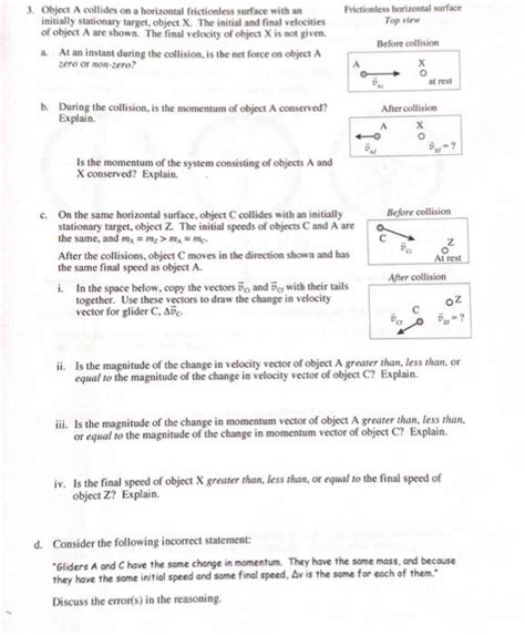 Solved 3 Object A Collides On A Horizontal Frictionless