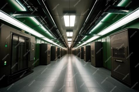 Premium Ai Image Data Center Cooling System With Air Conditioning Units Created With Generative Ai