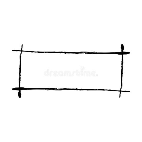 Frame Rectangle Elongated Texture Element Outline Border Grunge Shape Icon Decorative Doodle