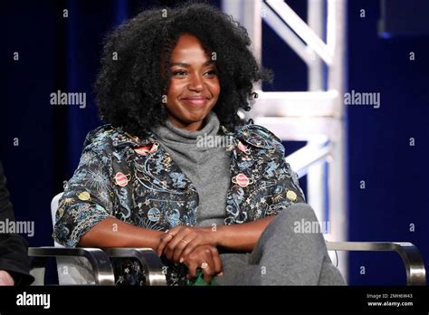 Jerrika Hinton Speaks At The Hunters Panel During The Amazon Tca 2020