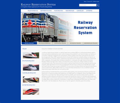 Railway Reservation System Project Using Java Jsp And Mysql