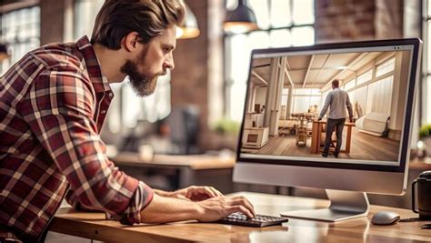 Engineer Using Cad Software In Hightech Workspace Precision And Technical Skills Showcased In