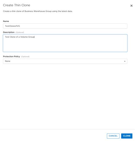 how to create a thin clone of a volume and volume group on dell powerstore storageareawork