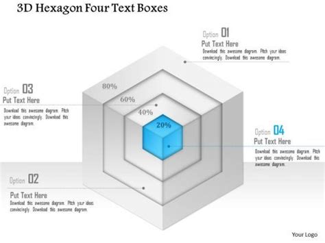 Business Diagram D Hexagon Four Text Boxes PowerPoint Template