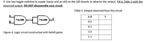 Solved 9 Use Two Toggle Switches To Supply Inputs And An