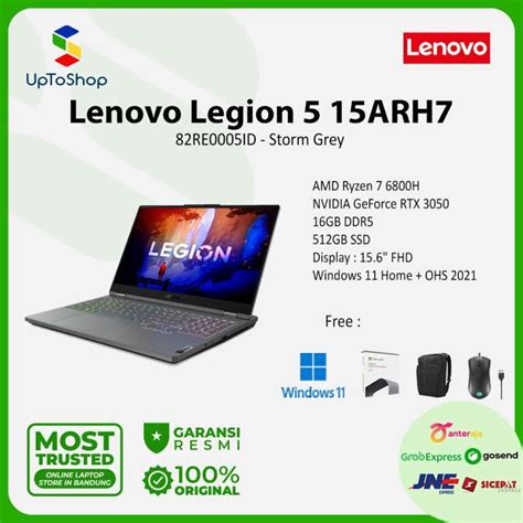 Jual Lenovo Legion 5 15arh7 05id Ryzen 7 6800h Rtx3050ti 16gb 512gb W11 Ohs21 Di Seller Up To
