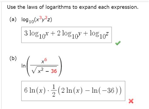 Solved Use The Laws Of Logarithms To Expand Each Expression