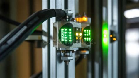 Innovative Production Line Showing Automated Control System With Green