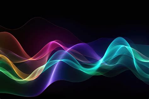 Colorful Abstract Light Waves Premium Ai Generated Image