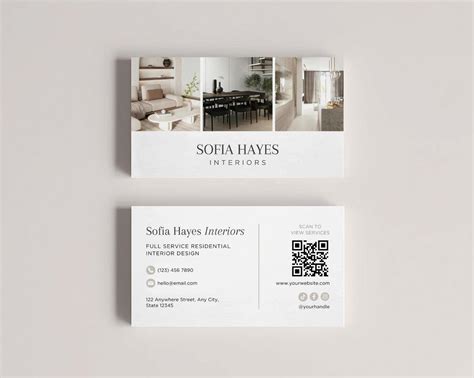 Interior Design Business Card Template Canva Interior Designer