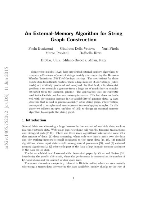 Pdf Constructing String Graphs In External Memory Paola Bonizzoni