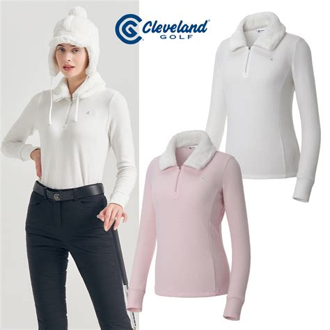 클리브랜드 골프웨어 클리브랜드골프 와이드카라넥 밑단옆트임 여성 반집업 긴팔티셔츠골프웨어cgwts23711