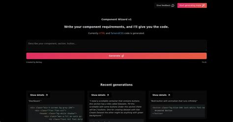 Component Wizard Generate Code From Requirements