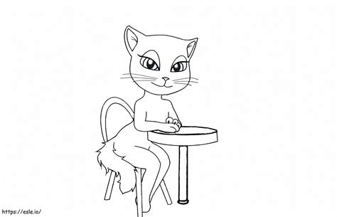 Cute Talking Angela Coloring Page