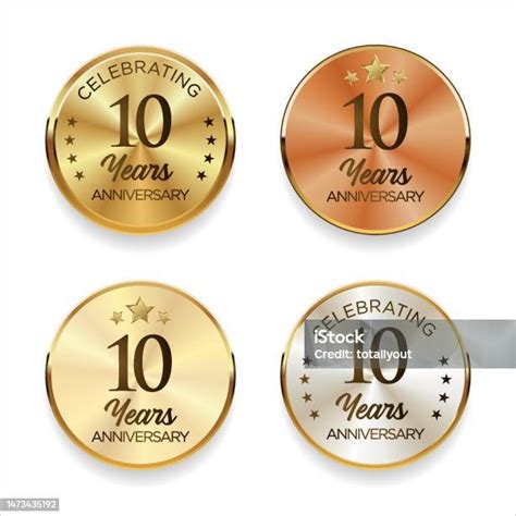 기념일 황금 은과 청동 배지 벡터 일러스트 레이 션의 컬렉션 50 주년에 대한 스톡 벡터 아트 및 기타 이미지 50 주년 Jubilee Year 고무도장 Istock