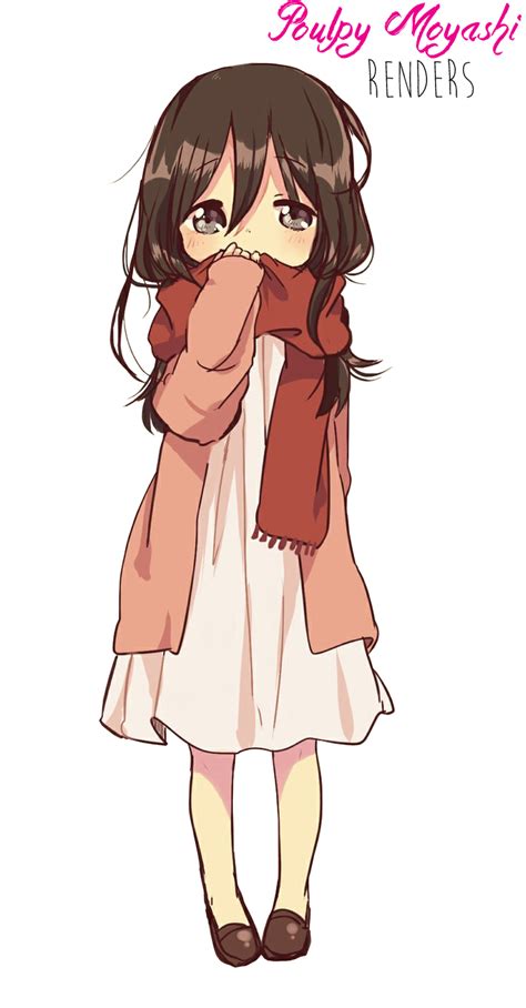 Happy Anime Girl With Brown Hair