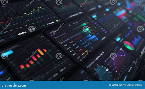 multiple screens displaying various graphs stock illustration illustration of metrics screen