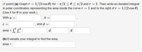 point a Graph r cosθ for π θπ and Chegg com