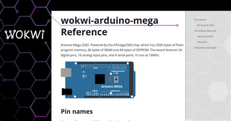 Wokwi Arduino Mega Reference Wokwi Docs