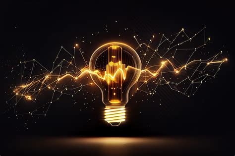 Premium Photo Abstraction A Lit Light Bulb And A Graph Of Stock Indices Symbol Of Insight Idea