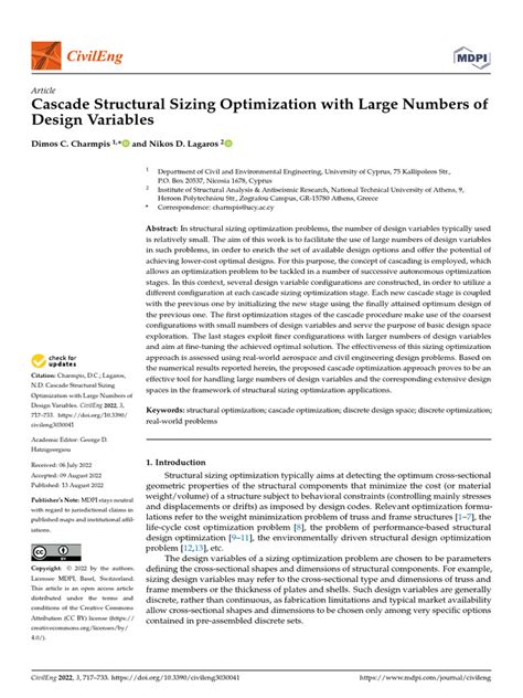 cascade structural sizing optimization with large numbers of design