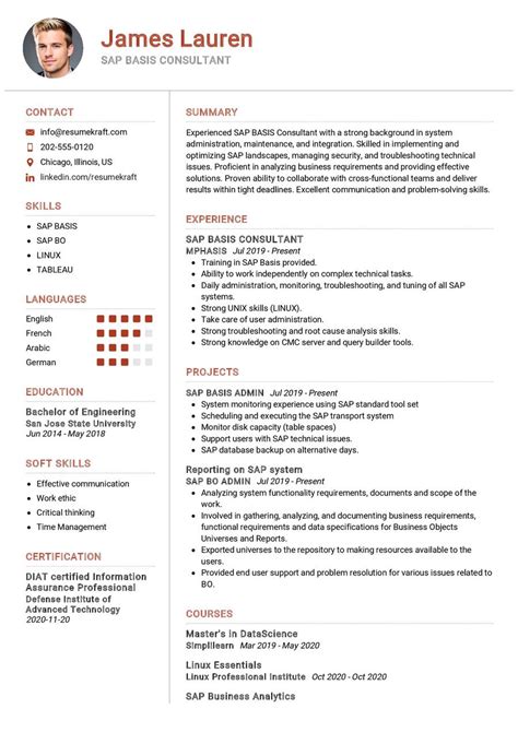 Sap Basis Consultant Cv Sample In 2025 Resumekraft