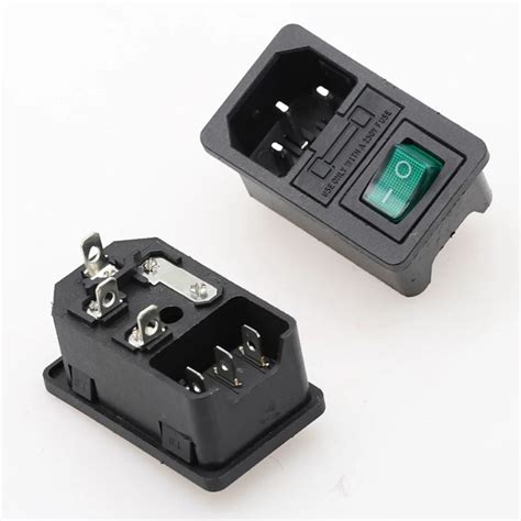 Rocker Switch Fused IEC 320 C14 Inlet Power ซอกเกตโคมไฟฟวสสวทชเสยบปลกพรอมฟวส ไมแถม