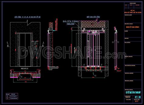 227 Download Free Cad Drawings Of Residential Elevator Technical Designs