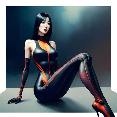 Modern Style Korean Sexy Girl In Lycra Costume Trippy Good Loo Arthub Ai