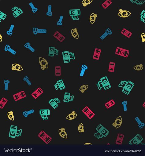 Set Line Password Protection Smart Car Security Vector Image