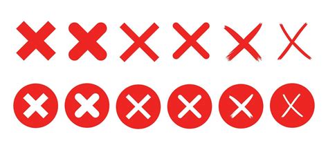 Red Cross X Icon No Wrong Symbol Vote Sign No Checkmark Sign Symbol 18907798 Vector Art At