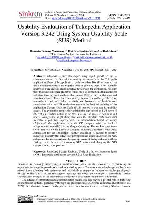 Pdf Usability Evaluation Of Tokopedia Application Version 3242 Using System Usability Scale