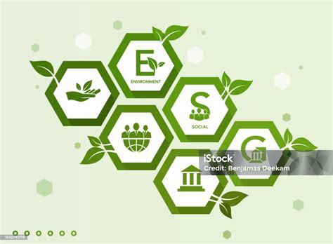 Spanduk Ikon Esg Lingkungan Masyarakat Dan Tata Kelola Konsep