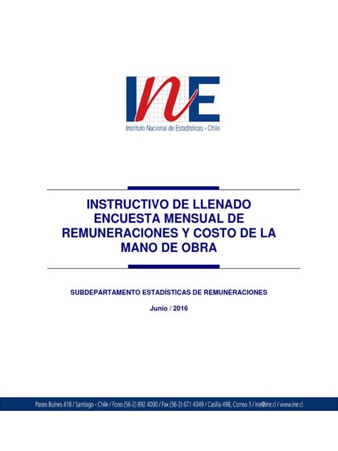 Instructivo De Llenado Ine Pdf Salario Estadísticas