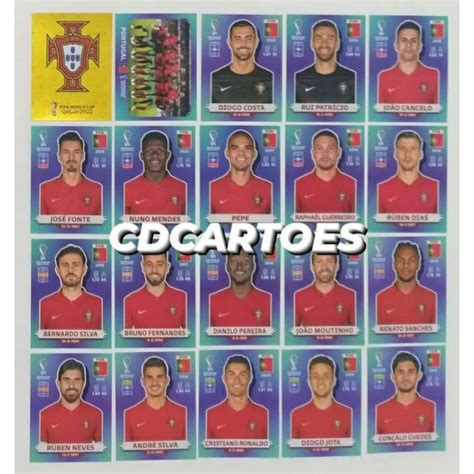 Seleção Portugal Completa 20 Figurinhas Álbum Copa Do Mundo Fifa