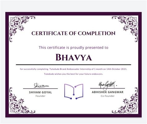 I Am Very Happy To Share That I Have Successfully Completed My Internship As Brand Ambassador At