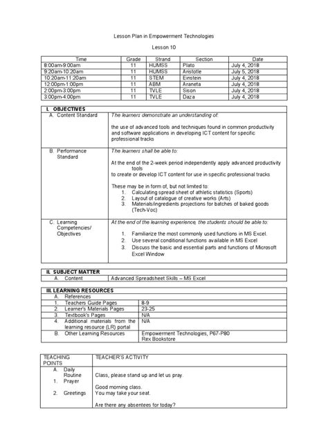 I Objectives The Learners Demonstrate An Understanding Of Pdf