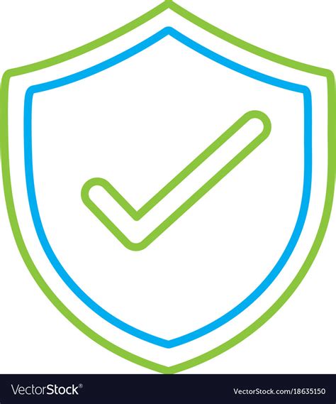 Line Shield Security Protection Web Symbol Vector Image