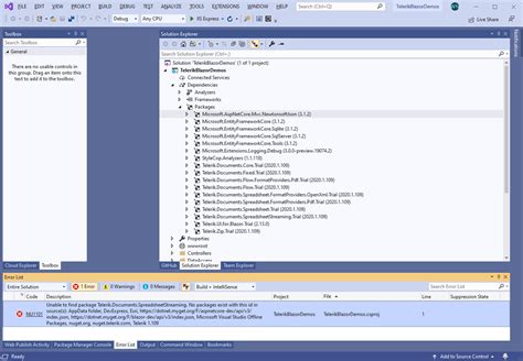 Telerikblazordemos Missing Package Telerikdocuments