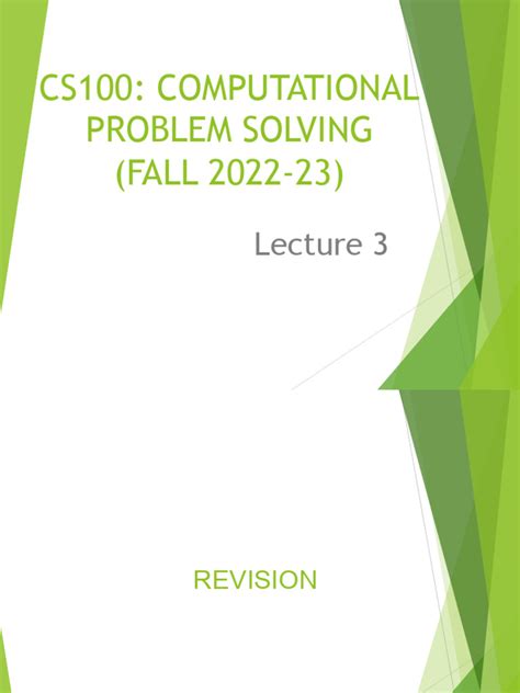 Lecture 3 Pdf Computer Programming Computers