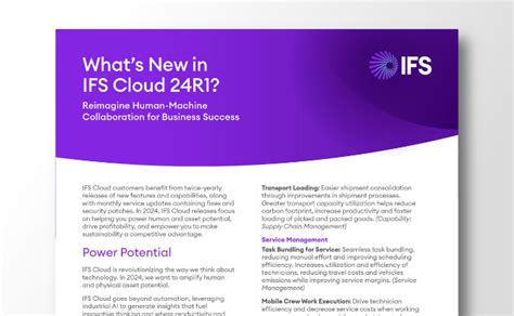 What S New In IFS Cloud R