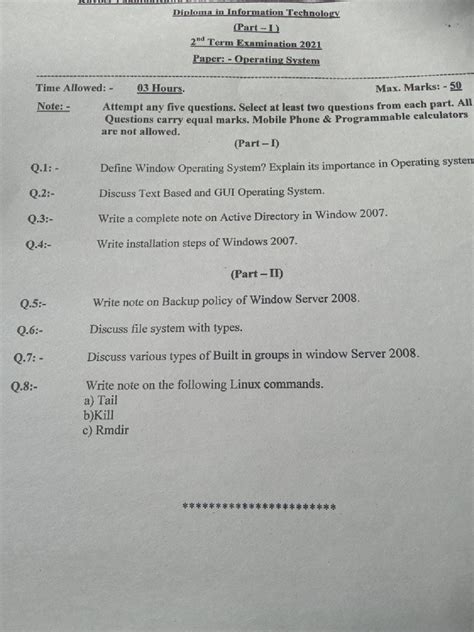 Solution Dit 1st Semester Past Papers 2012 To 2021 Studypool