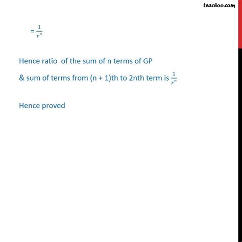 Ex 8 2 24 Show Ratio Of Sum Of N Terms Of GP Sum From