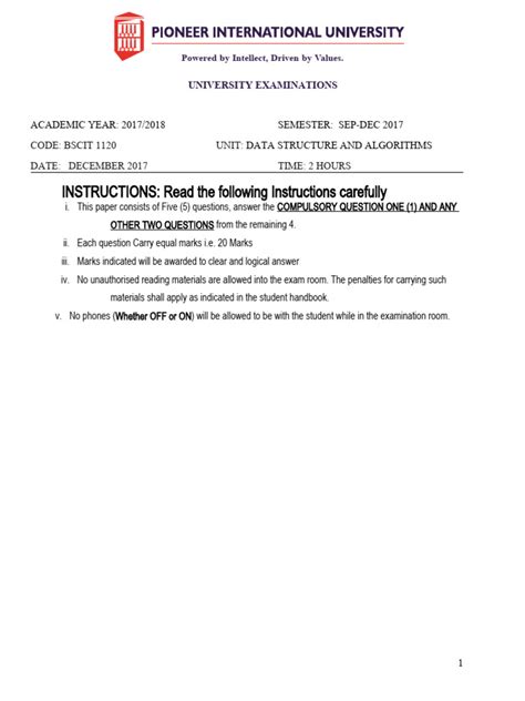 Bscit 1120 Data Structures And Algorithms Download Free Pdf Computer Science Algorithms