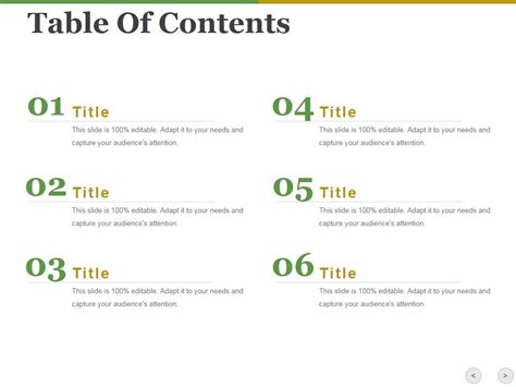 Table Of Contents Ppt PowerPoint Presentation Model Show