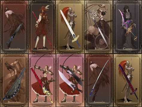 Saber Class Archer Class Lancer Class Berserker Class Caster Class And 2 More Fate And 1