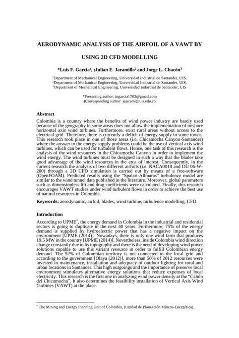Pdf Aerodynamic Analysis Of The Airfoil Of A Vawt · Pdf Fileaerodynamic Analysis Of The