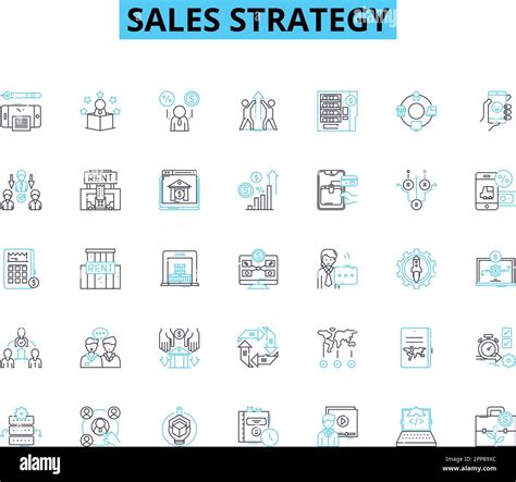 Sales Strategy Linear Icons Set Conversion Prospecting Pipeline