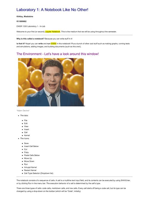 Lab01 Lab For Computational Thinking Laboratory 1 A Notebook Like No Other Kirkley