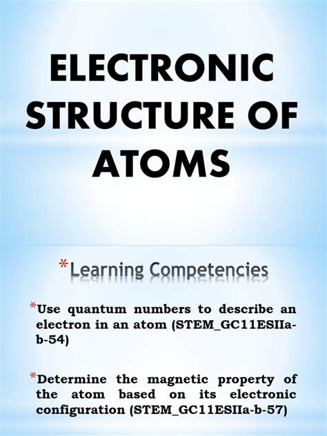 2nd Quantum Numbers And Electronic Configuration Pdf Energy Level Electron Configuration